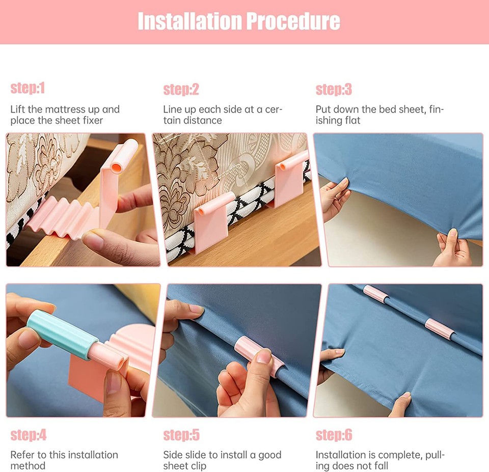 6 Set Sheet Clips Sheet Holder Fasteners Sheet Straps Keep Sheets ...