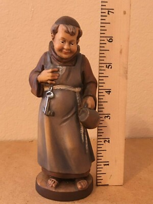 VINTAGE WOOD MONK FRIAR DRUNK FIGURINE | eBay