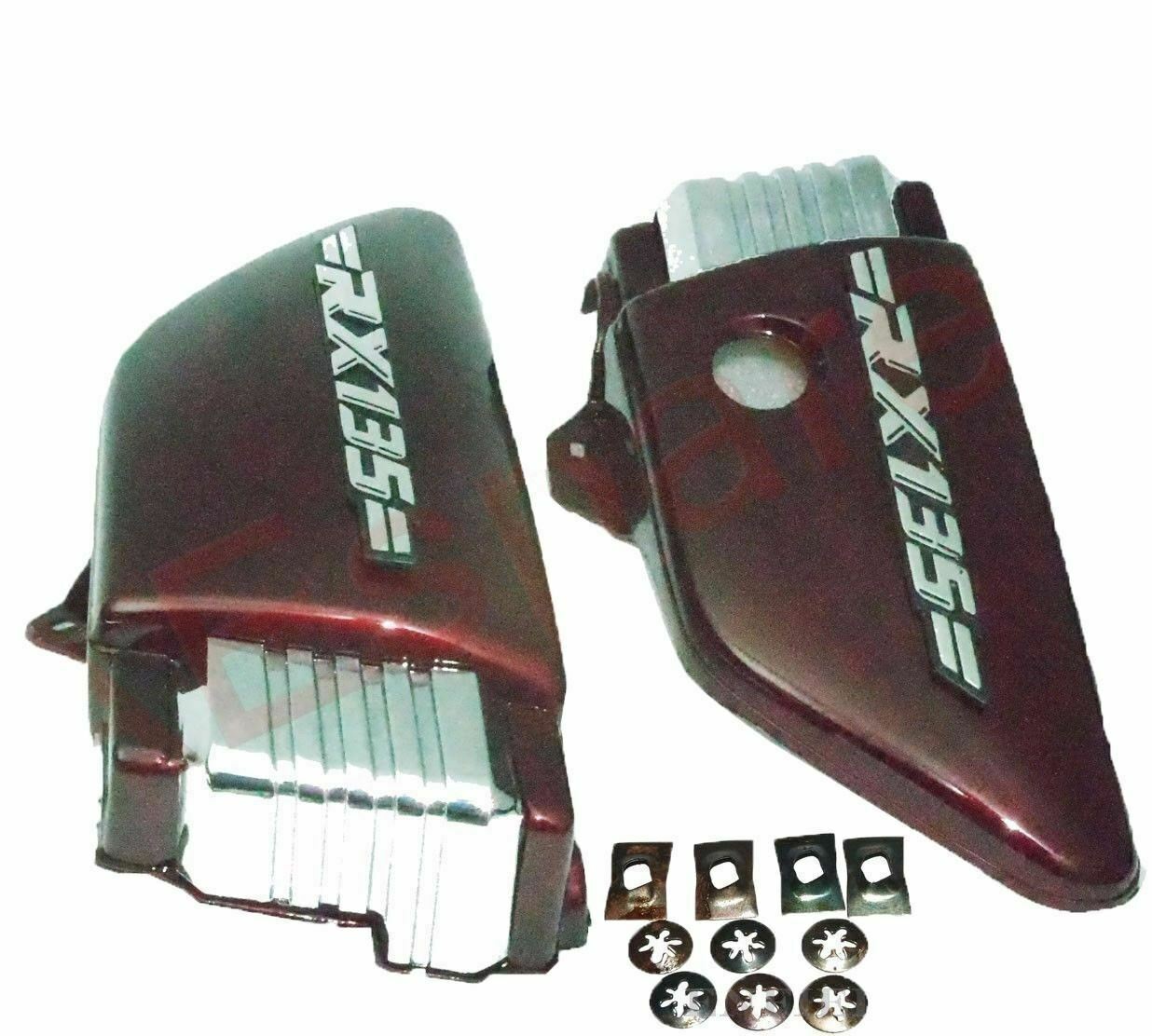 Yamaha RX135 Side Panel Set Maroon Plastic Made for RX 135 cc Bikes ECs ...