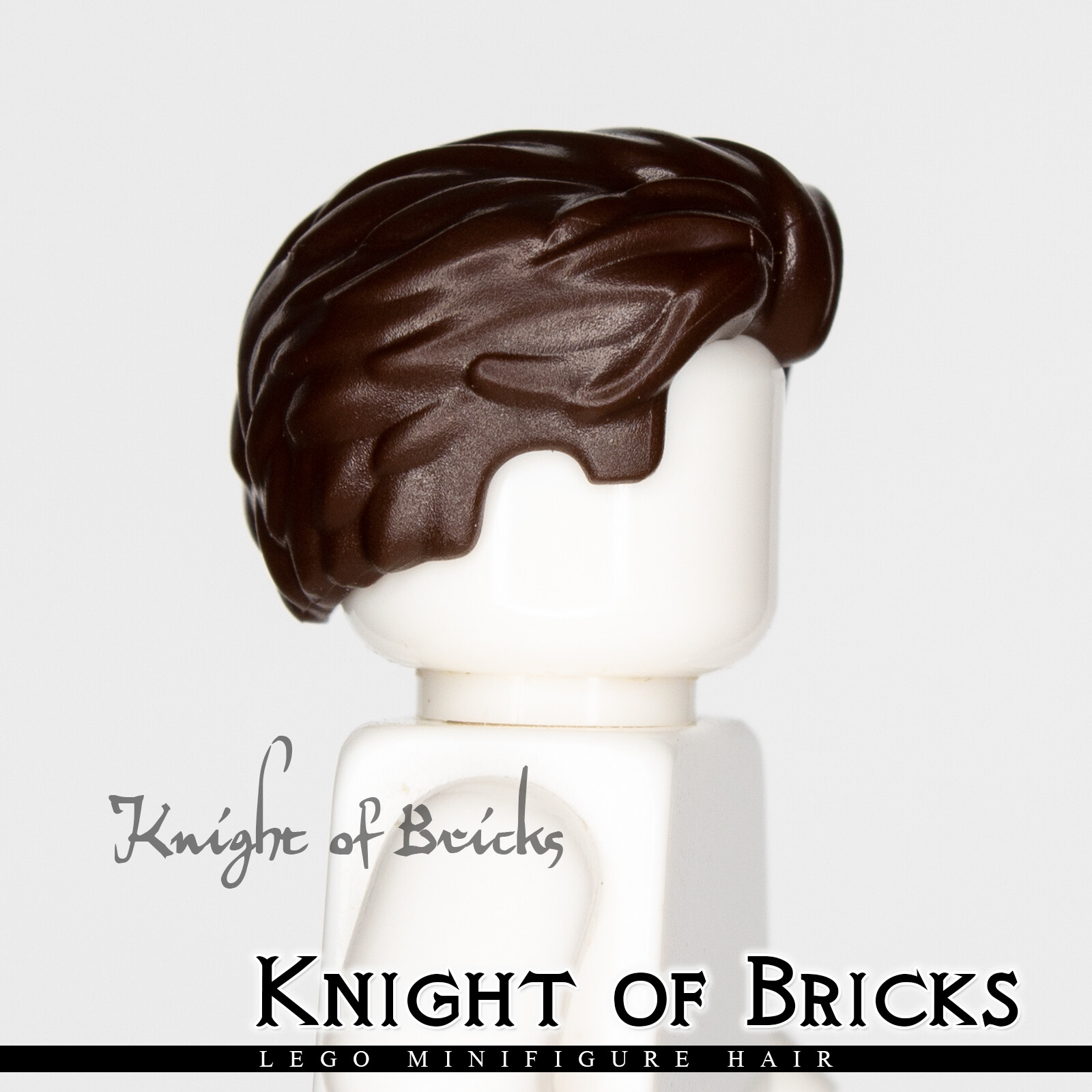 LEGO Minifigure Hair DARK BROWN 25972 Male Boy Swept Back Widow's Peak ...