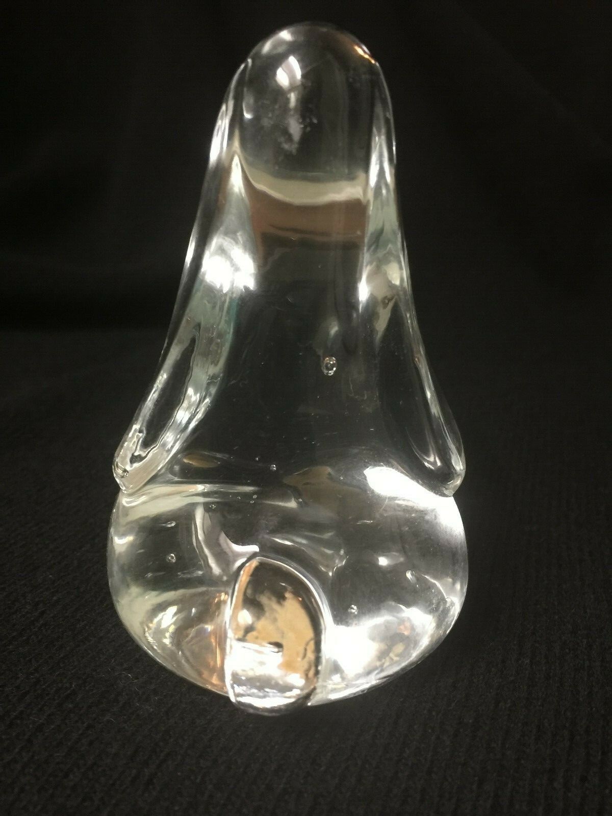 CLEAR CRYSTAL ART GLASS BASSET HOUND DOG/PAPERWEIGHT FIGURINE | eBay