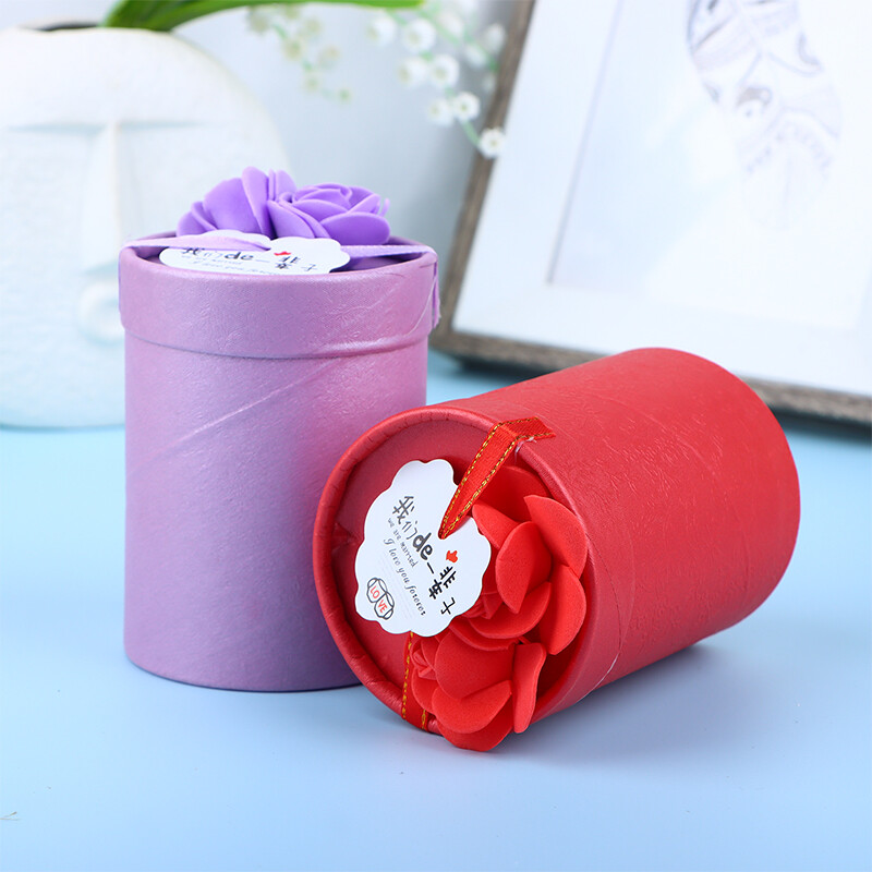 1Pc Round Flower Paper Boxes Gift Packaging Box Lid Flowers Bucket ...