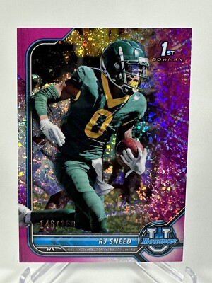 2022 Bowman University Chrome RJ Sneed #72 Pink Mini-Diamond Refractor ...