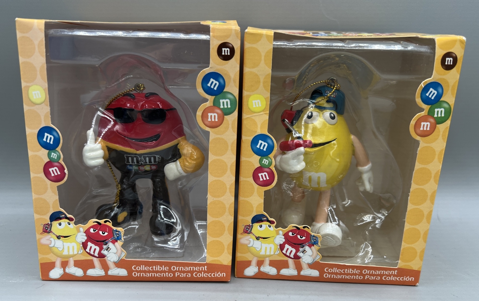 NEW Set of 2 M & M Racing Ornaments #18 Kyle Busch 2008 Joe Gibbs ...