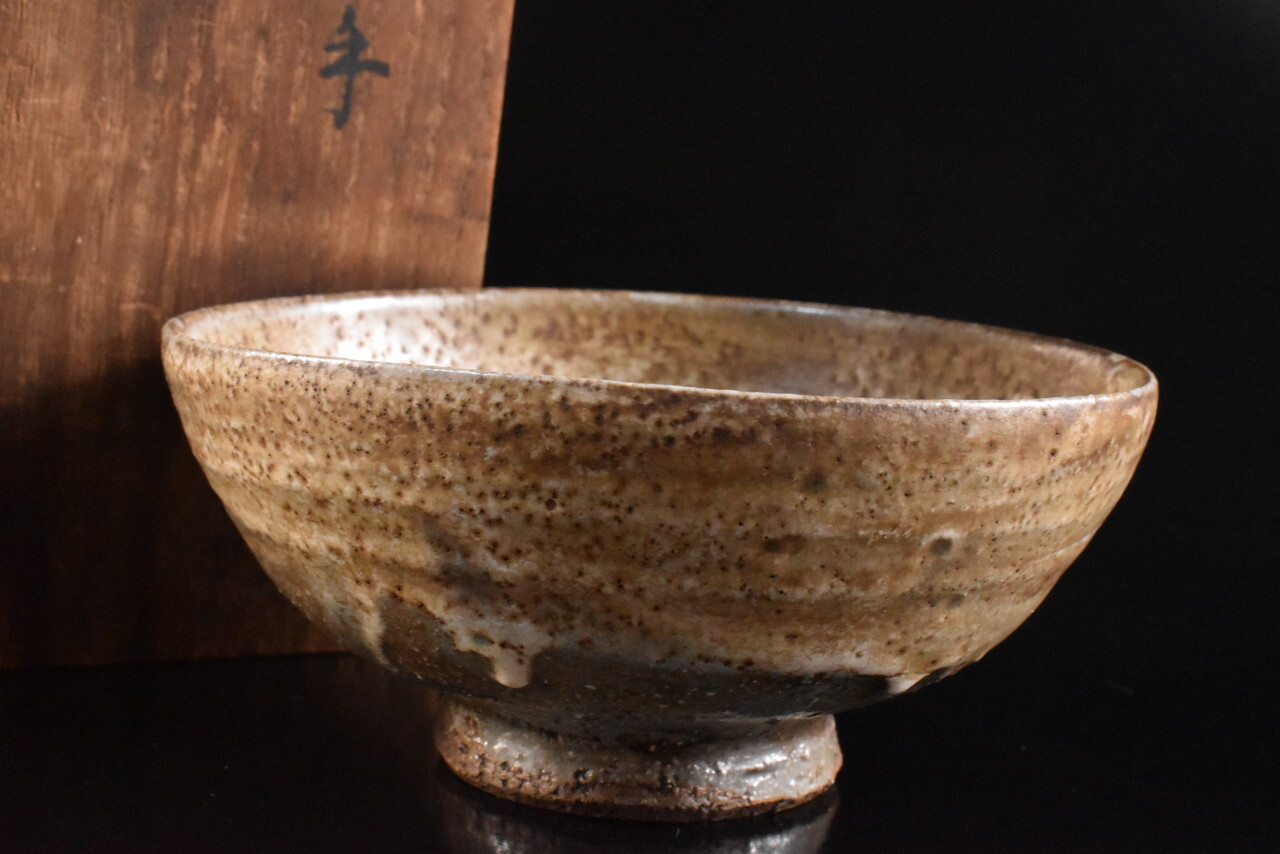F7062: XF Japanese Old Seto-ware glay glaze TEA BOWL w/signed box Tea ...