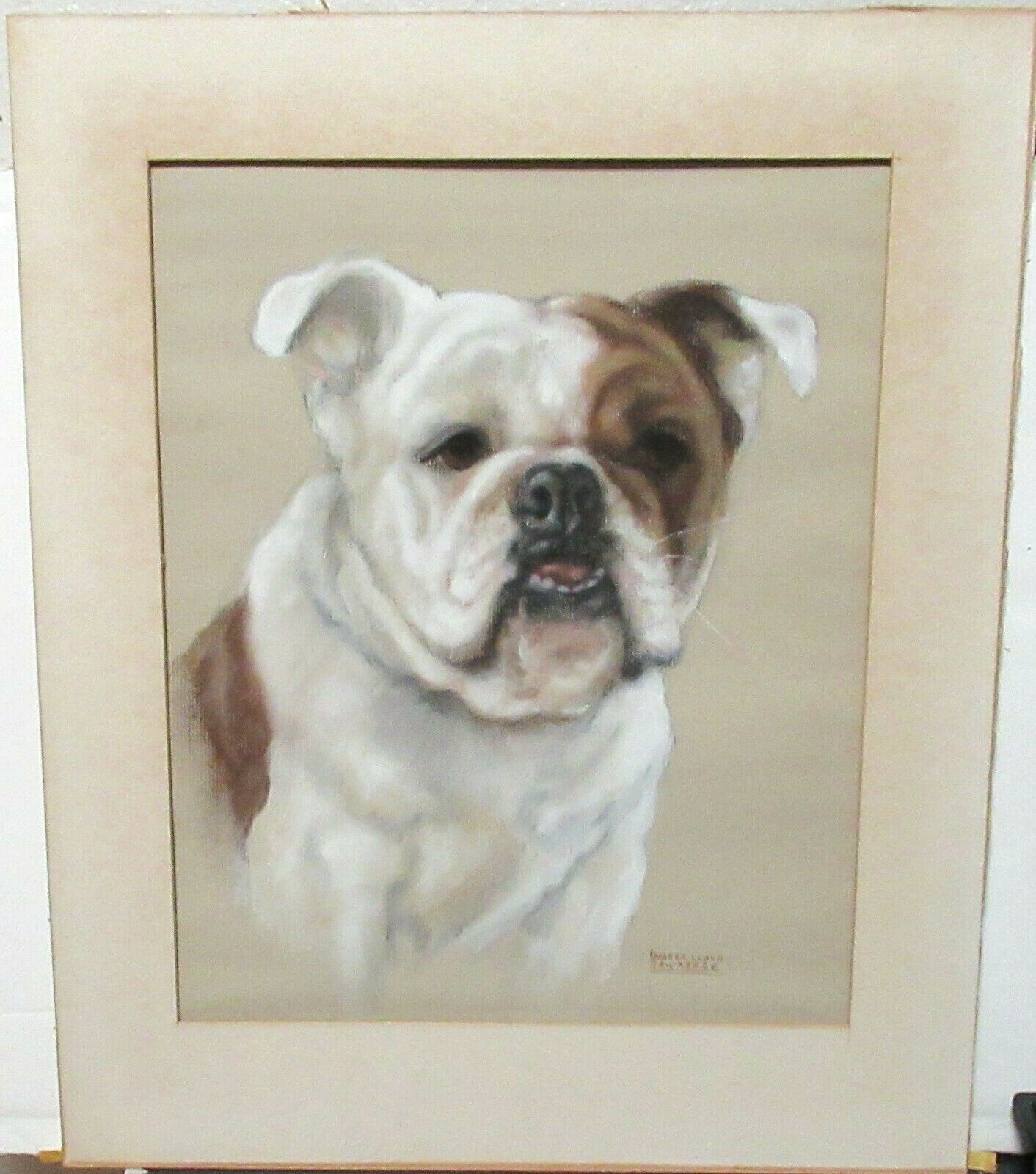 MABEL LLOYD LAWRENCE BULLDOG PASTEL PAINTING CALIFORNIA ARTIST | eBay