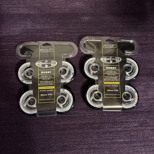 DUBBS 80mm 82A HYPER Performance Inline 8 Rollerblades Wheels Black -2 ...