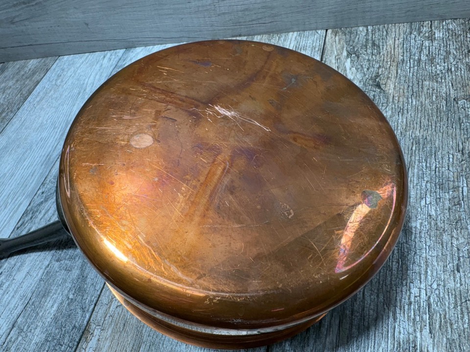 Baumalu 8" Copper & Tin Saute Pan w/ Cast Iron Handle Made in France ...