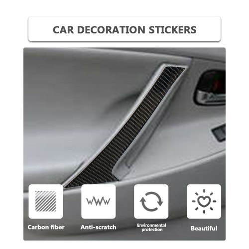 2Pcs Carbon Fiber Interior Rear Door Pull Cover Trim For Toyota Camry ...