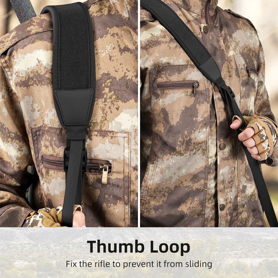 Two Point Rifle Sling Non-swivel Adjustable Shoulder Shotgun Strap w ...