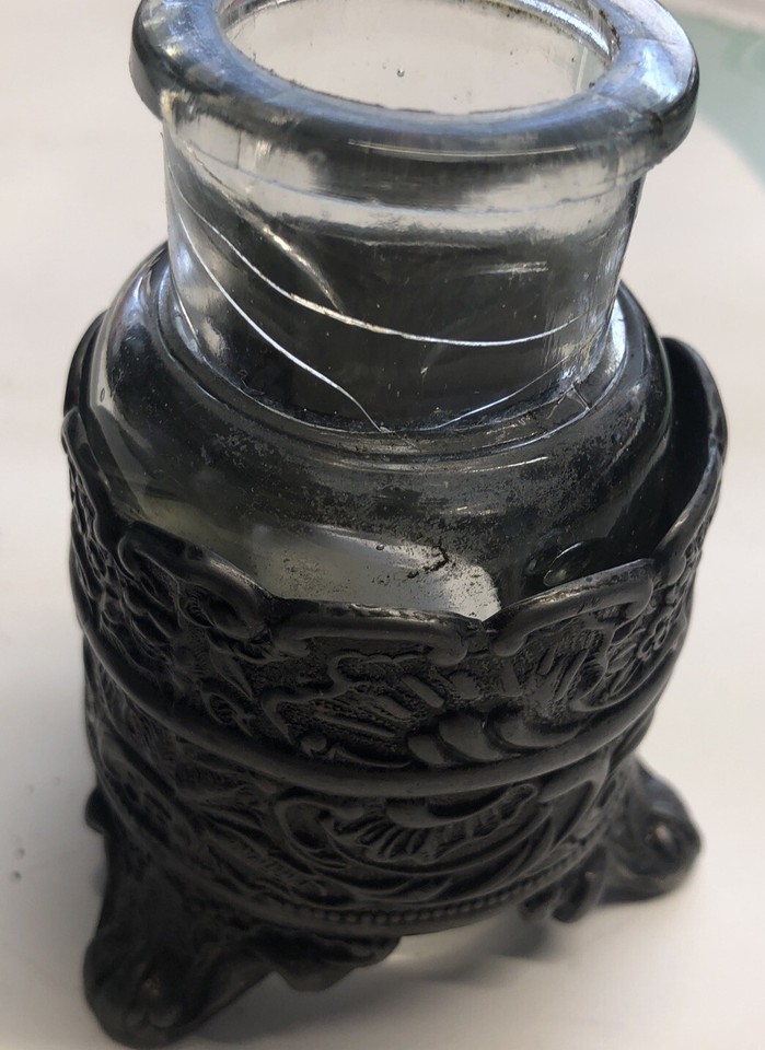 Antique VASELINE CHESEBROUGH Mfg Co Silver Plated Ink Medicine Bottle ...