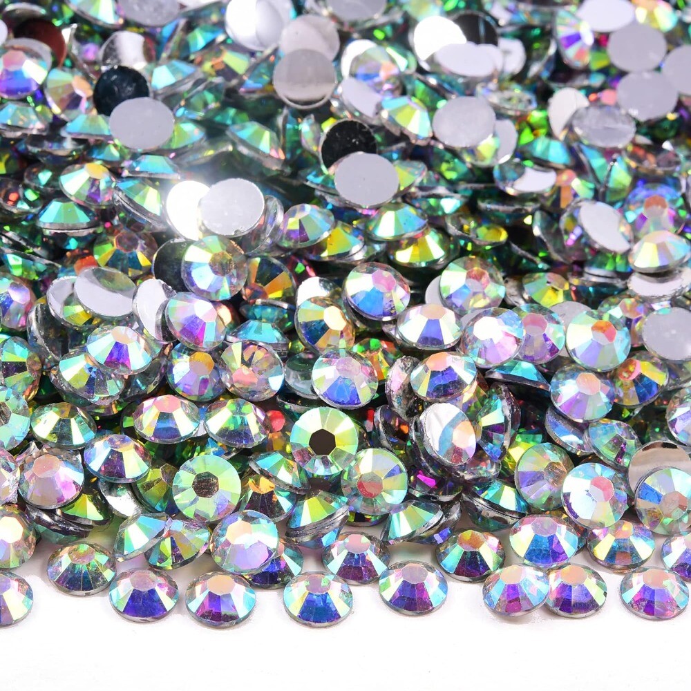 288 PCS Clear AB Clear AB Rhinestones 6.3mm Transparent Rhinestones ...