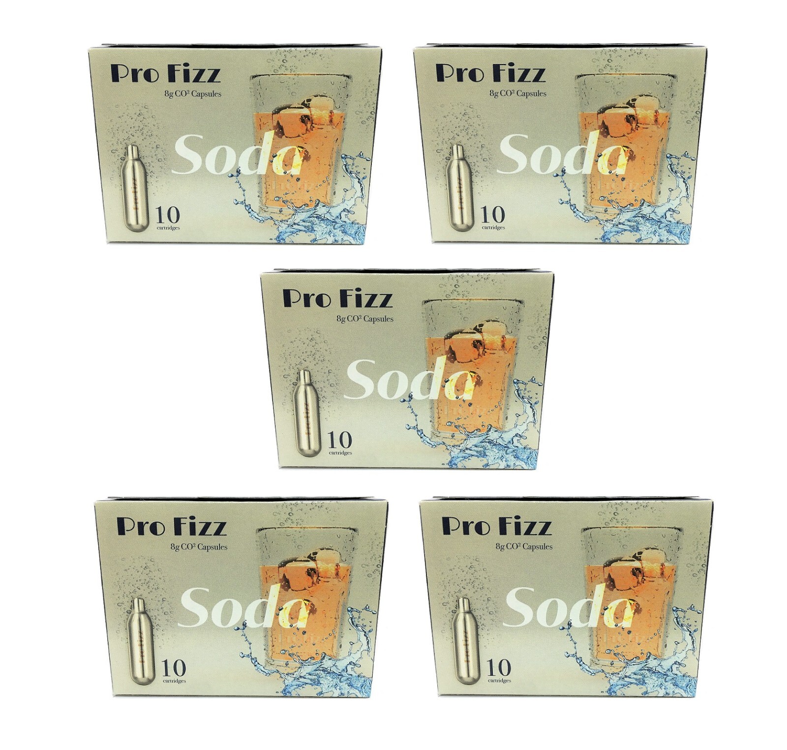 Pro Fizz Soda 8g CO2 Capsules Natural Gas Chargers Non Threaded Siphon ...