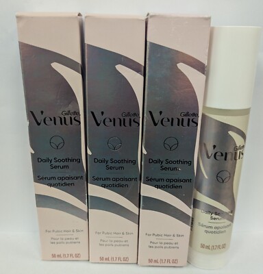 LOT OF 3 GILLETTE VENUS DAILY SMOOTHING SERUM FOR PUBIC HAIR & SKIN 1 ...