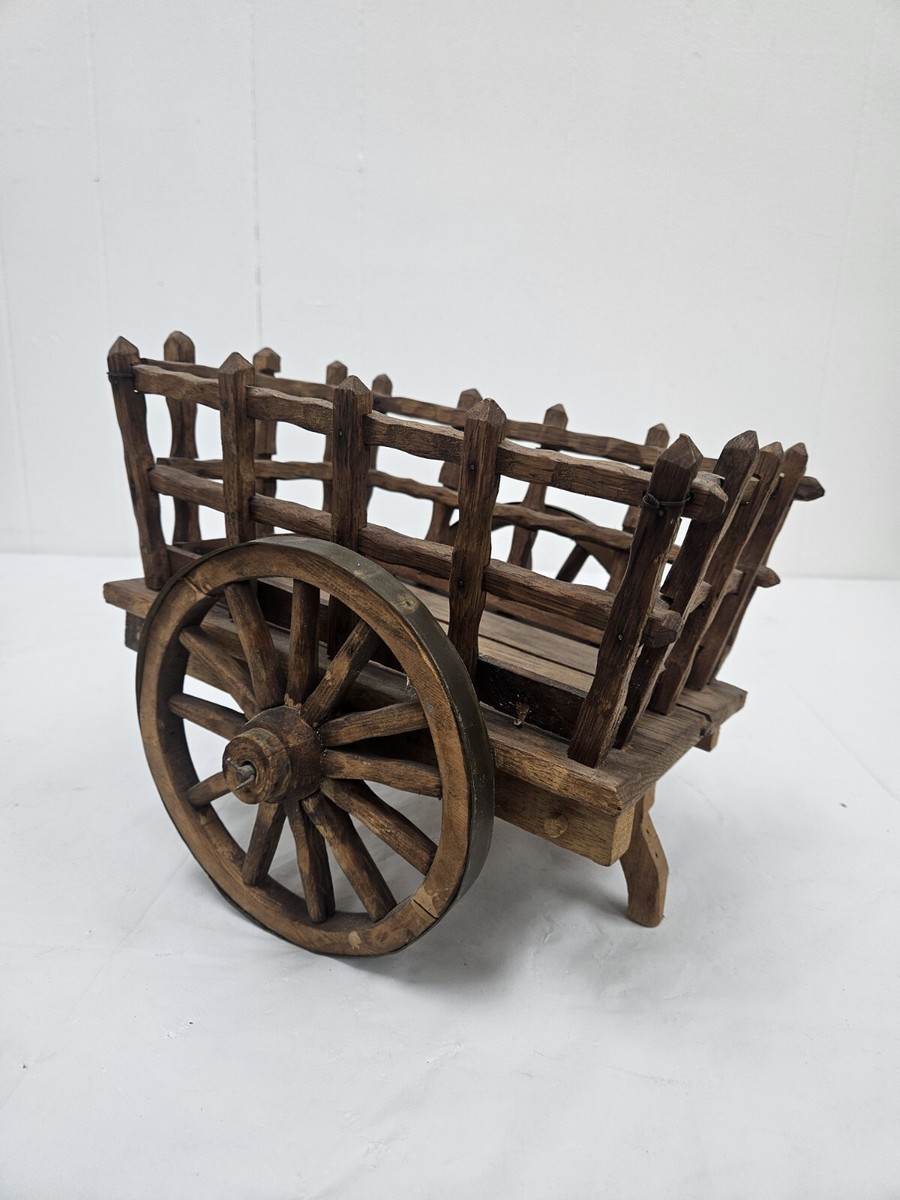 Old Wood Push Cart 0081010 Vintage Wooden Farm Cart X1 Stockyard