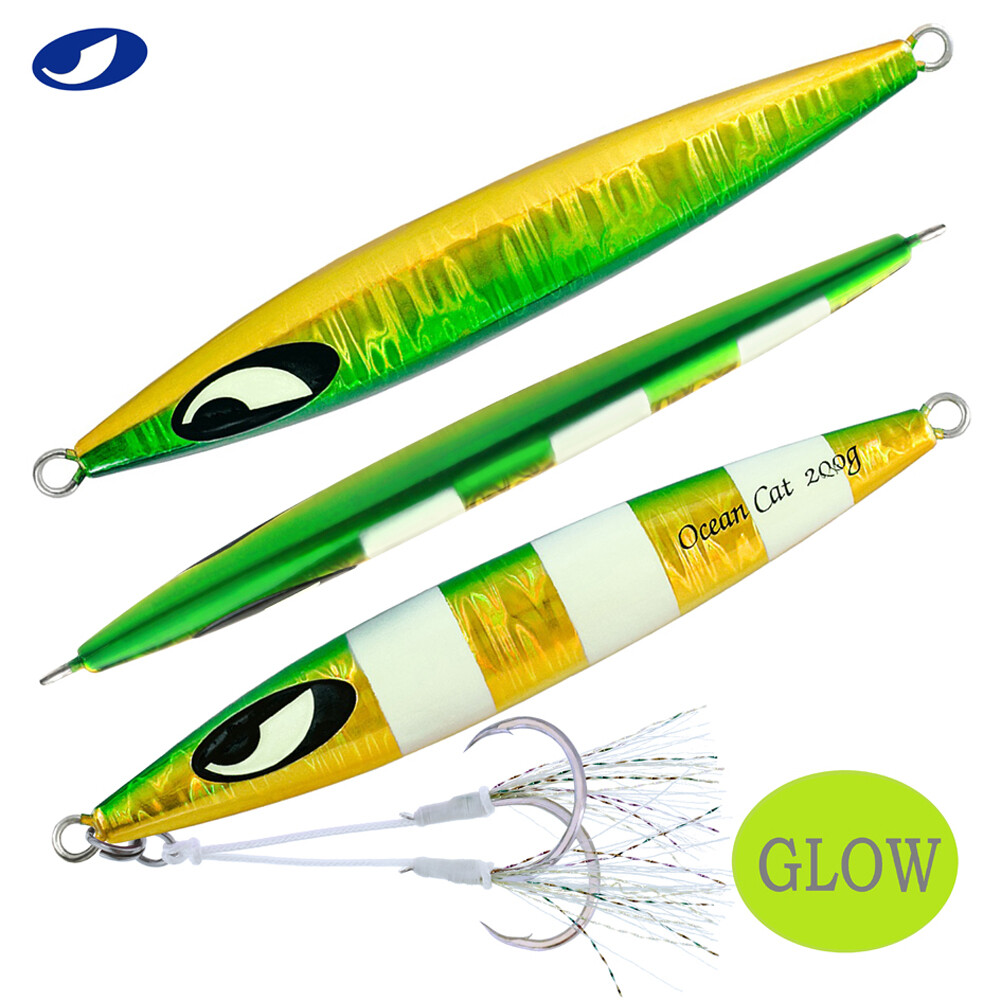 OCEAN CAT Slow Pitch Jigging Saltwater Fishing Jigs Lure Fast Fall Jig ...