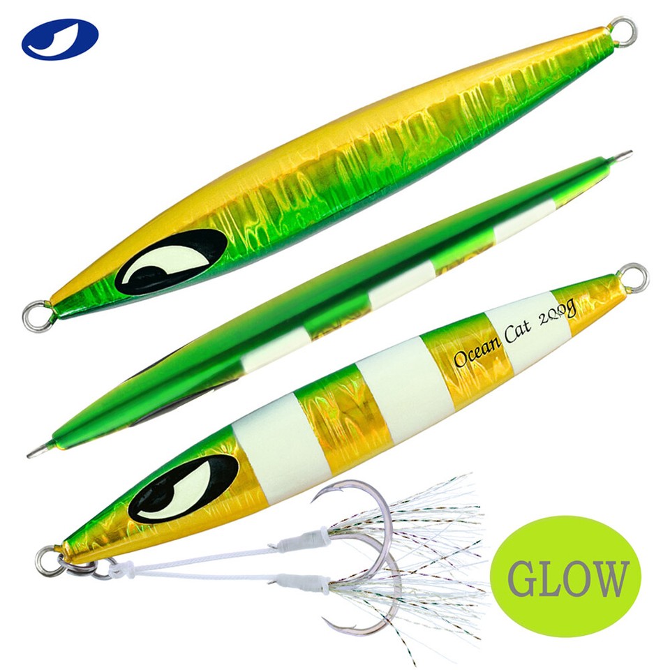OCEAN CAT Slow Pitch Jigging Saltwater Fishing Jigs Lure Fast Fall Jig ...