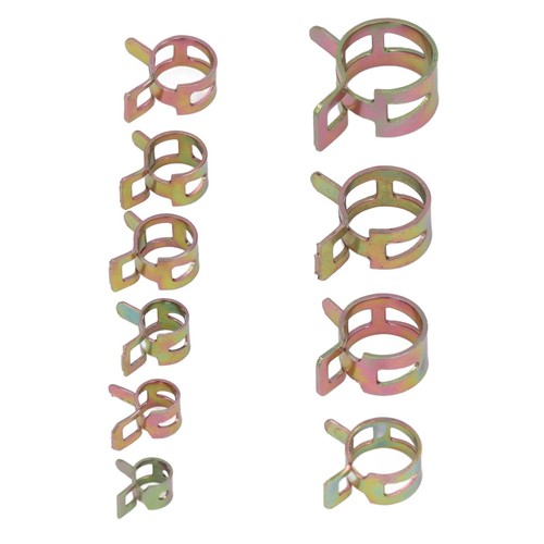 100Pcs Spring Band Type Clip Galvanized 6‑17mm Hose Pipe Clamp ...
