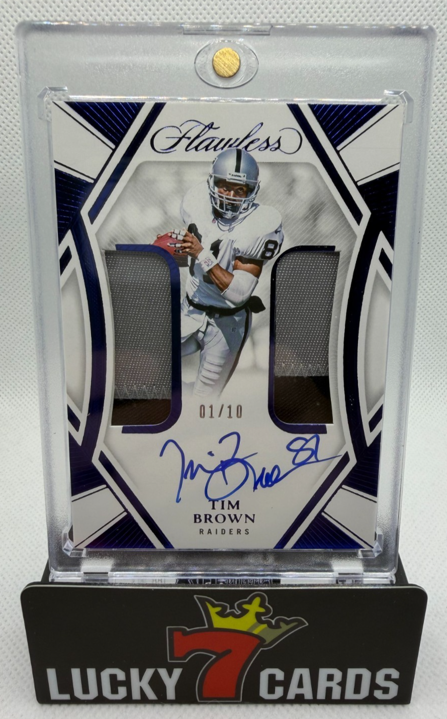 2024 Panini Flawless TIM BROWN AUTO DUAL PATCH AUTOGRAPHS #1/10 RAIDERS ...