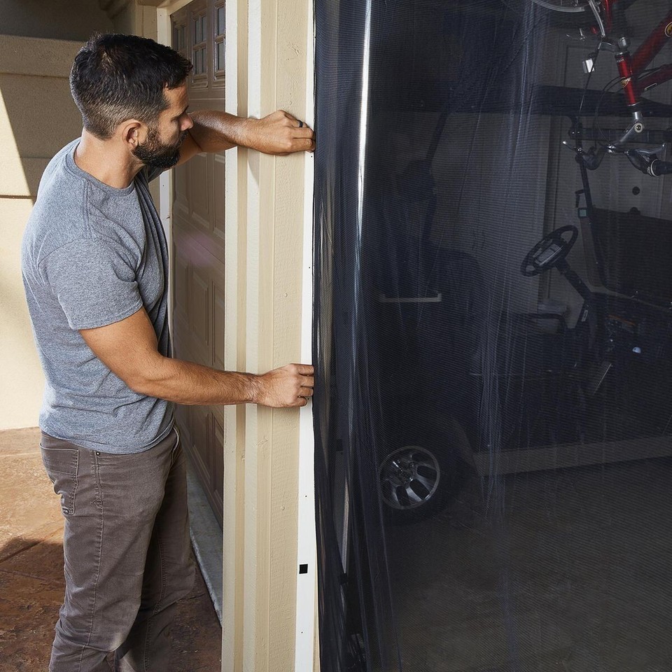 Garage Screen Door Double Instant Magnetic Closure Insect Mosquito Net ...