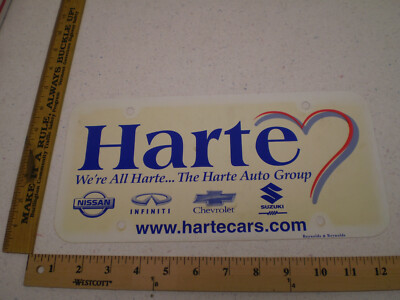 HARTE AUTO GROUP CARS CONNECTICUT DEALER PLASTIC BOOSTER FRONT LICENSE ...