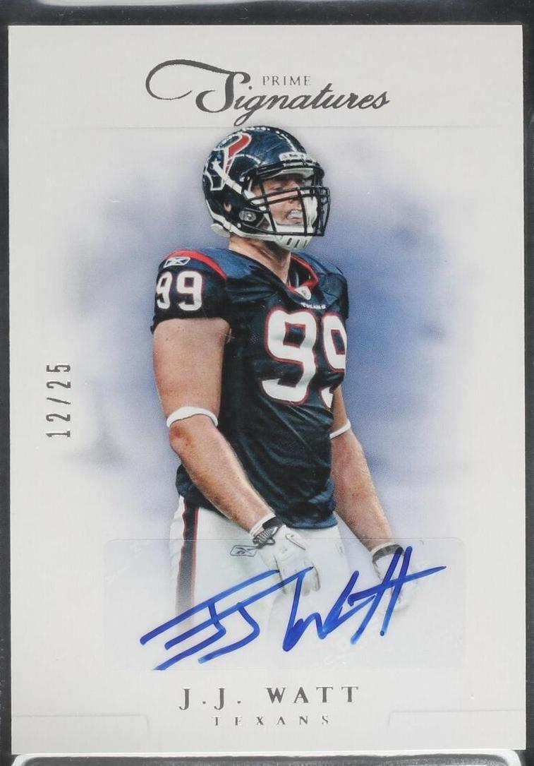 2012 Panini Prime Signatures - J.J. Watt #106 Silver Signatures /25 (AU ...