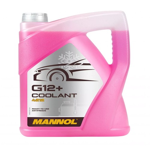 5L Mannol 4212 G12+ Ready To Use OAT Red Antifreeze / Coolant - 5 ...