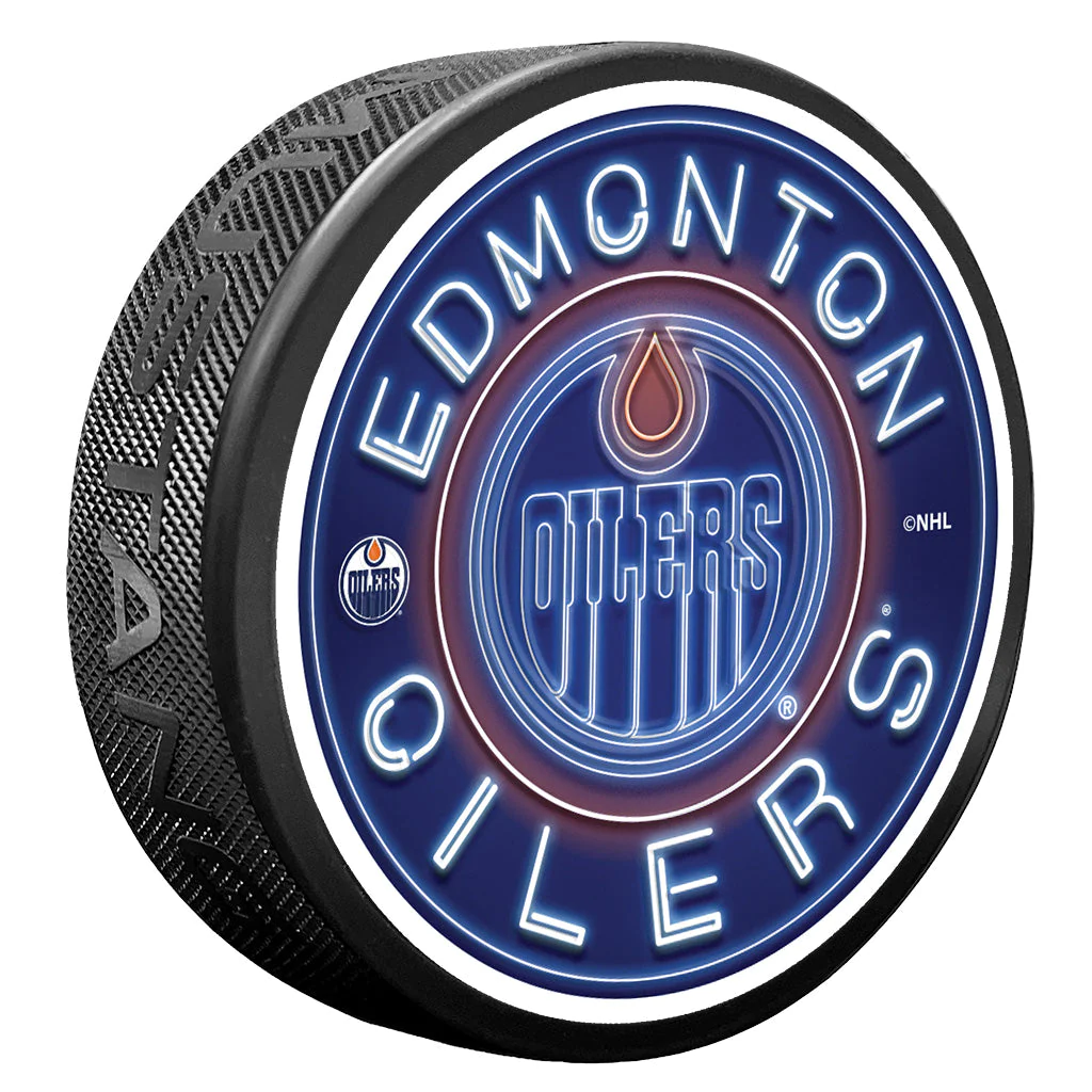 Edmonton Oilers Puck - Neon | eBay