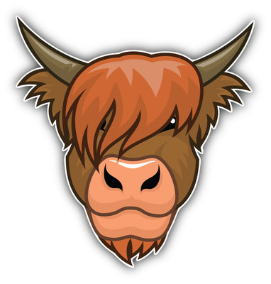 Highland Cow Head Car Bumper Sticker Decal 5'' x 5'' | eBay