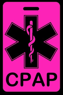 Personalized Hi-Viz Pink CPAP Bag Tag - Sleep Apnea | eBay