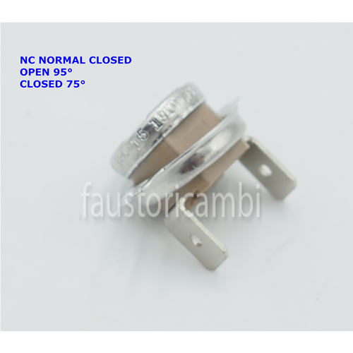 TERMOSTATO CONTATTO NORMALMENTE CHIUSO APRE A 95 CHIUDE 75 NC X 220 ...