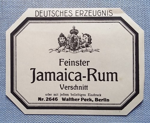 Old Rum Label Pattern Label Bottle Label Label Jamaica Rum Berlin Peck ...