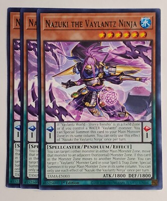 Yugioh x3 Nazuki the Vaylantz Ninja TAMA-EN003 Rare 1st Edition | eBay