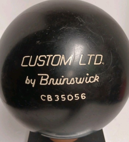 Vtg Brunswick Custom LTD 12lb 4oz Bowling Ball Black Rubber CB35056 ...