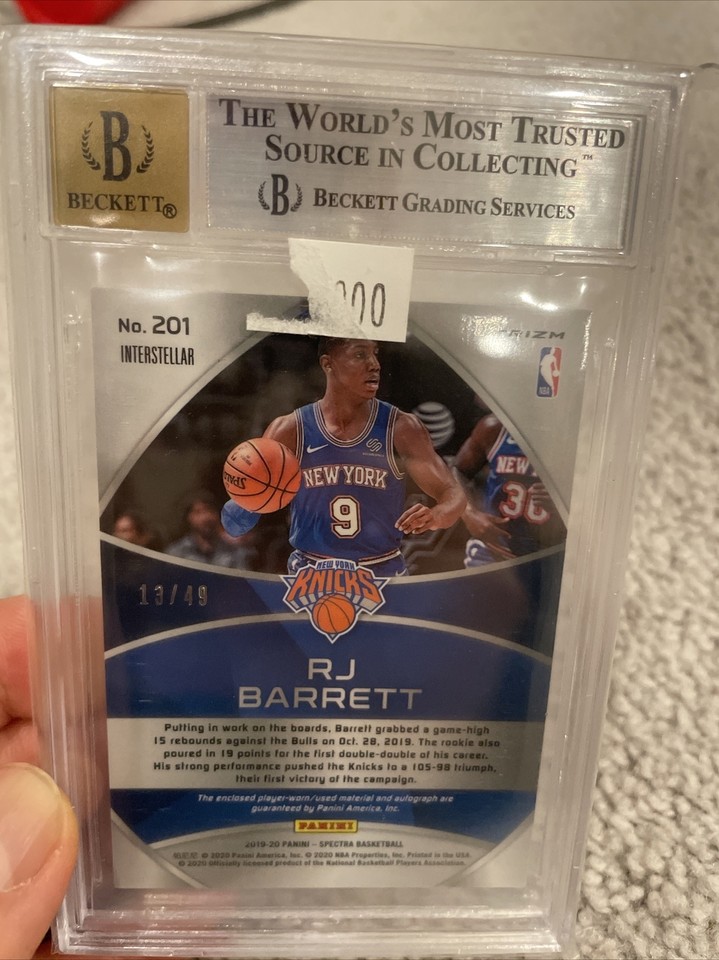 2019-20 Spectra RJ Barrett META PRIZM PSA 9 Rookie Patch Auto /25 ...