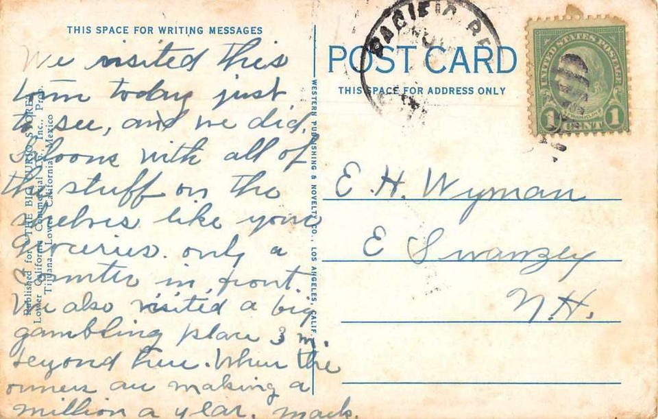 Tijuana Baja California Mexico aerial view The Foreign Club antique pc ...