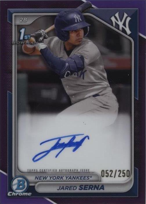 2024 Bowman - Chrome Prospect Autographs Jared Serna #CPA-JS Purple ...