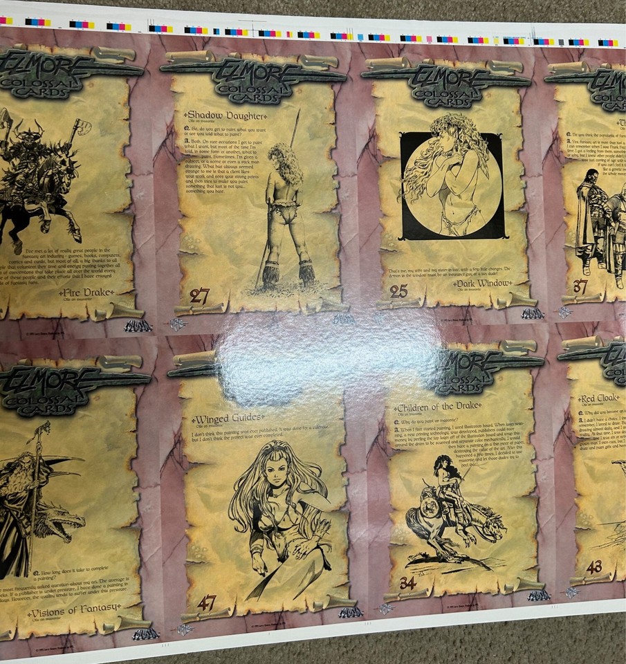 Larry Elmore SIGNED FPG Colossal Card Press Sheet 10 Cards AD&D TSR ...