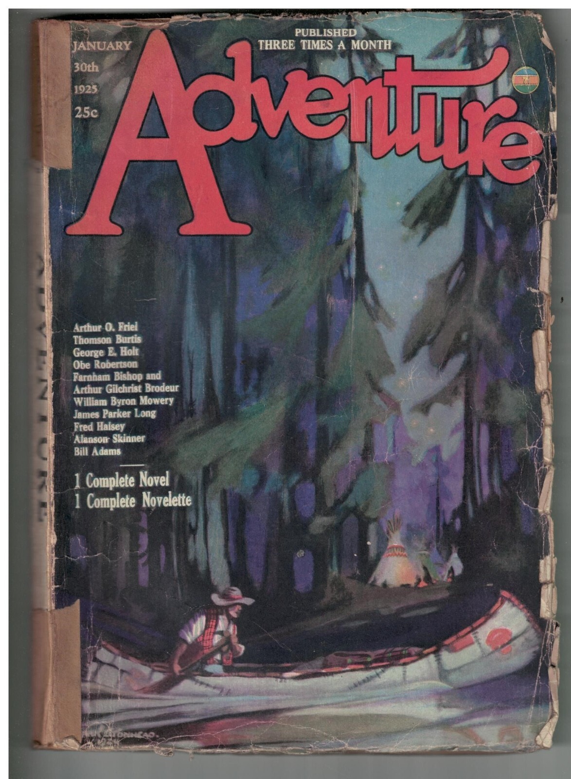 Jan 30 1925 issue Adventure Pulp Magazine cover by F. Eltonhead | eBay