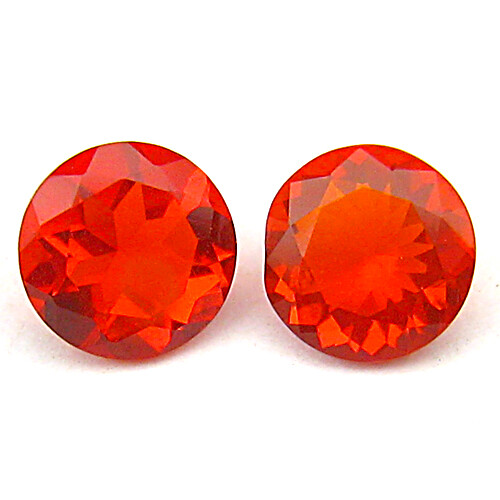 0.68Ct MATCHING PAIR ! STUNNING FIRE NATURAL RED MEXICAN FIRE OPAL ...