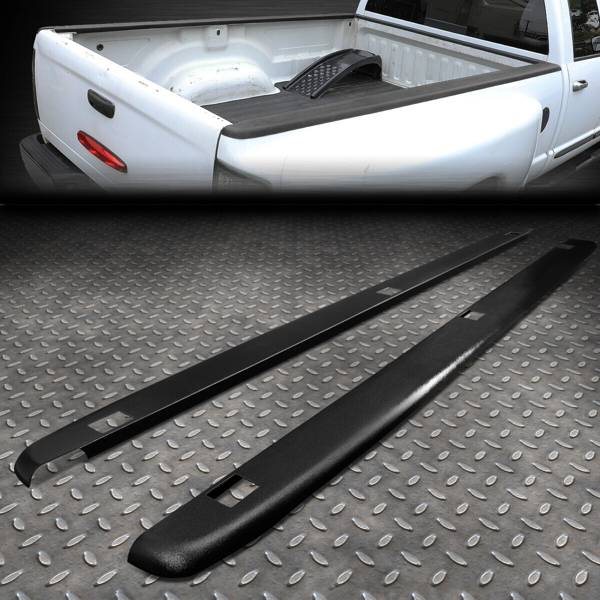 FOR 07-14 GMC SIERRA 8FT FLEETSIDE PAIR TRUCK BED SIDE RAIL MOLDING ...