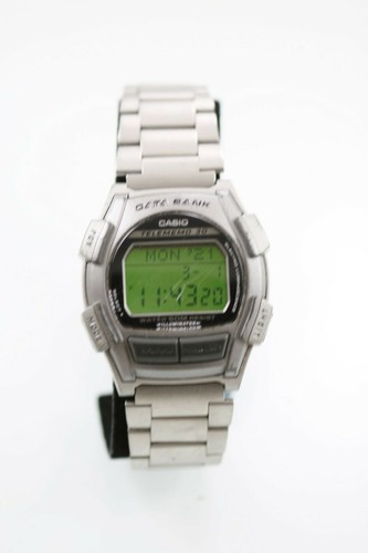 Casio Telememo 30 Watch Men Stainless Silver Dual Chro Alarm Date Light ...