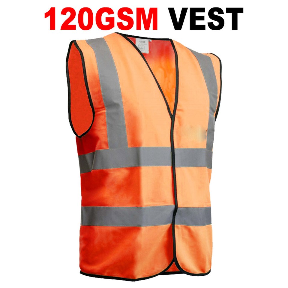 Yellow / Orange Hi Vis Vest High Vis Visibility Reflective Waistcoat ...