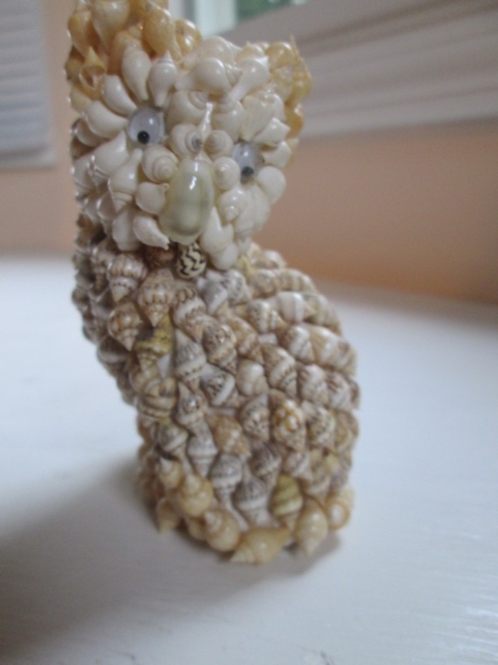 Vintage Seashell Cat Figurine Handcrafted 4" Tall Phillipines | eBay