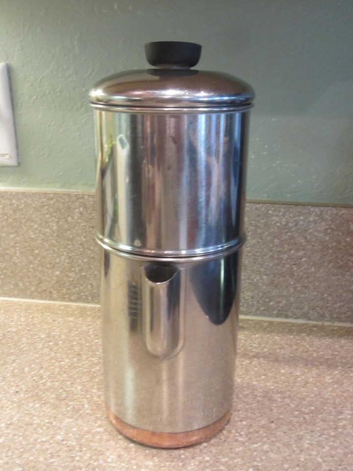 Vtg Revere Ware 8 Cup S Steel & Copper Bottom Drip Coffee Maker Pot ...