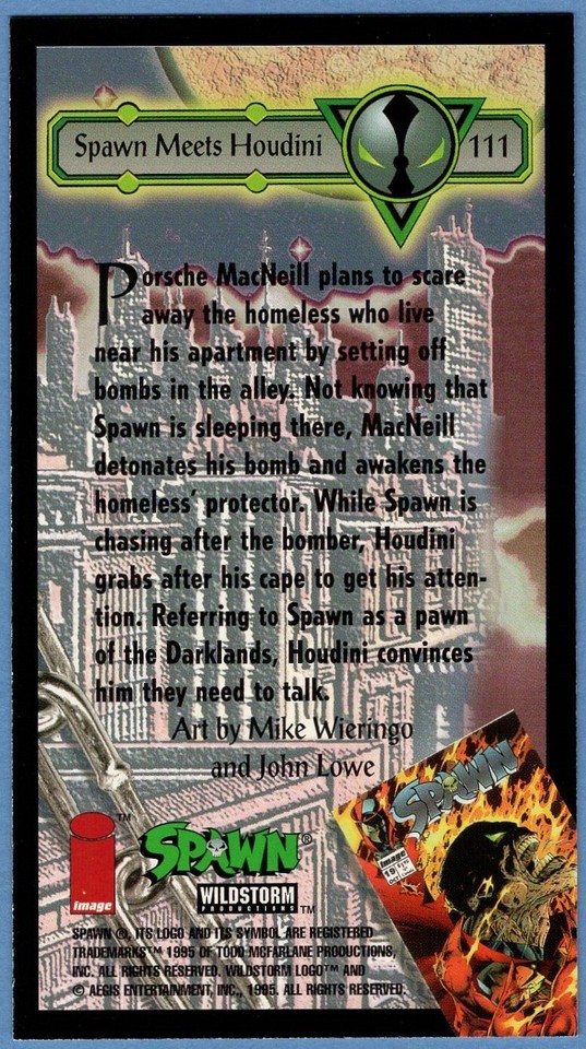 1995 Spawn Wildstorm Spawn Meets Houdini #111 Trading Card | eBay