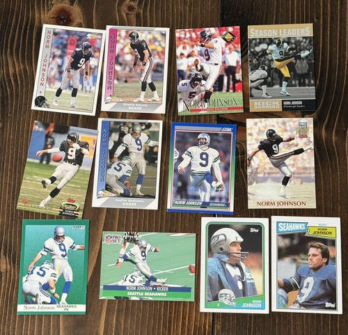 Norm Johnson 12 NFL Football Card Lot - Seattle Seahawks & Falcons ...