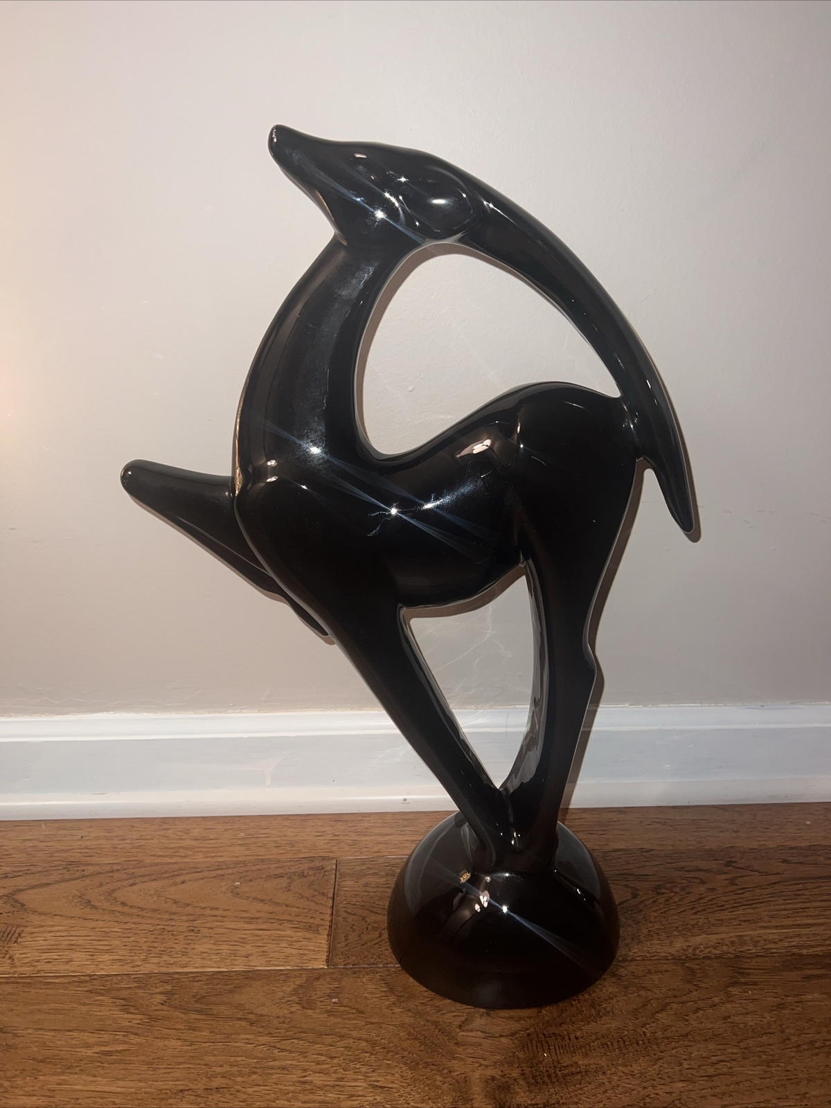 Vintage ROYAL HAEGER Gazelle Antelope Sculpture Black Large Mid Century ...