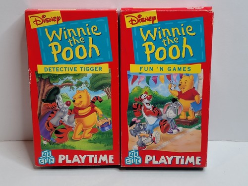 Disney Winnie the Pooh VHS Lot Detective Tigger & Fun 'N Games Playtime ...