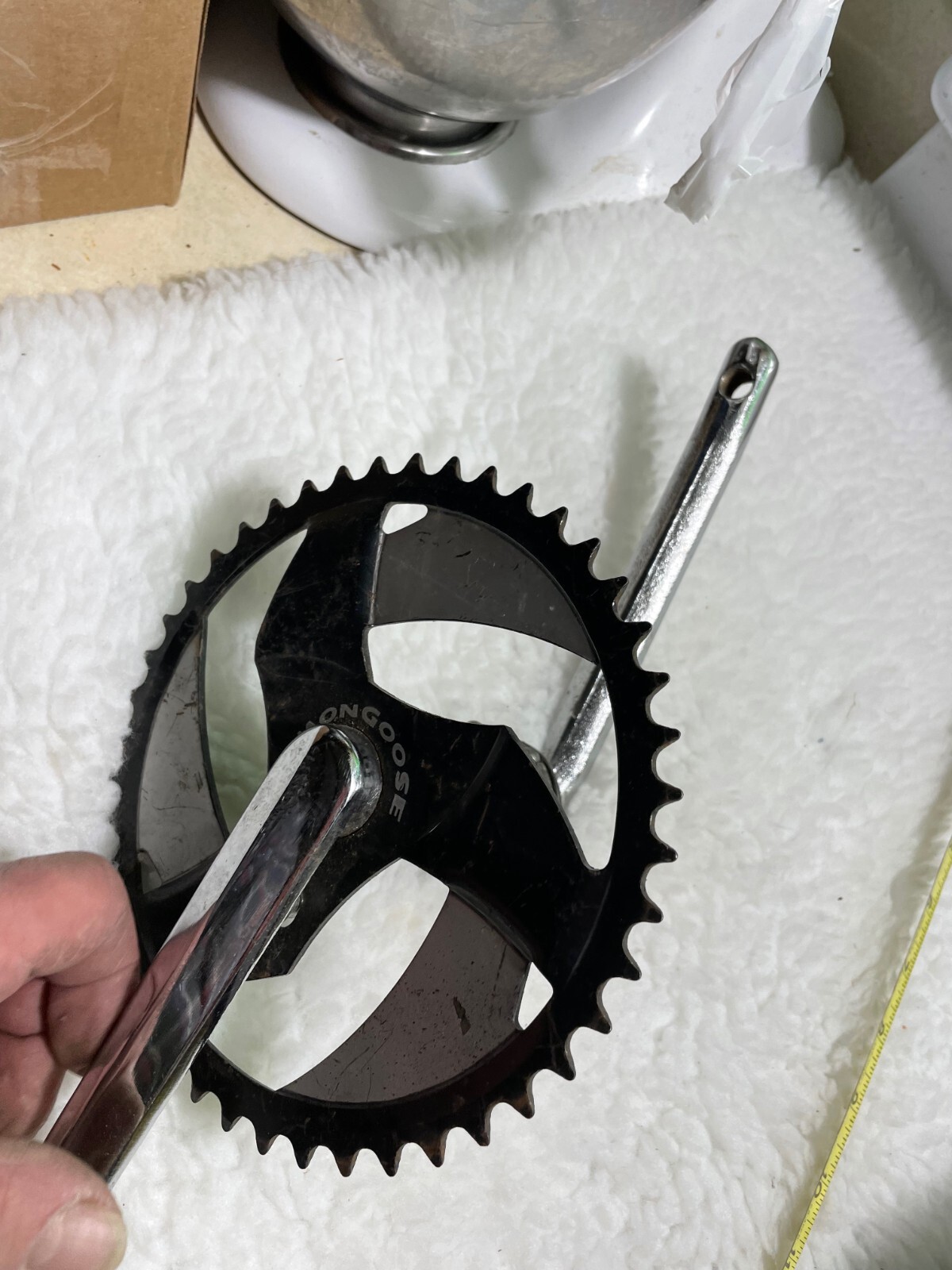 VINTAGE MONGOOSE BMX LONG CRANK SS-170 927 ORIGINAL SPROCKET PARTS ...